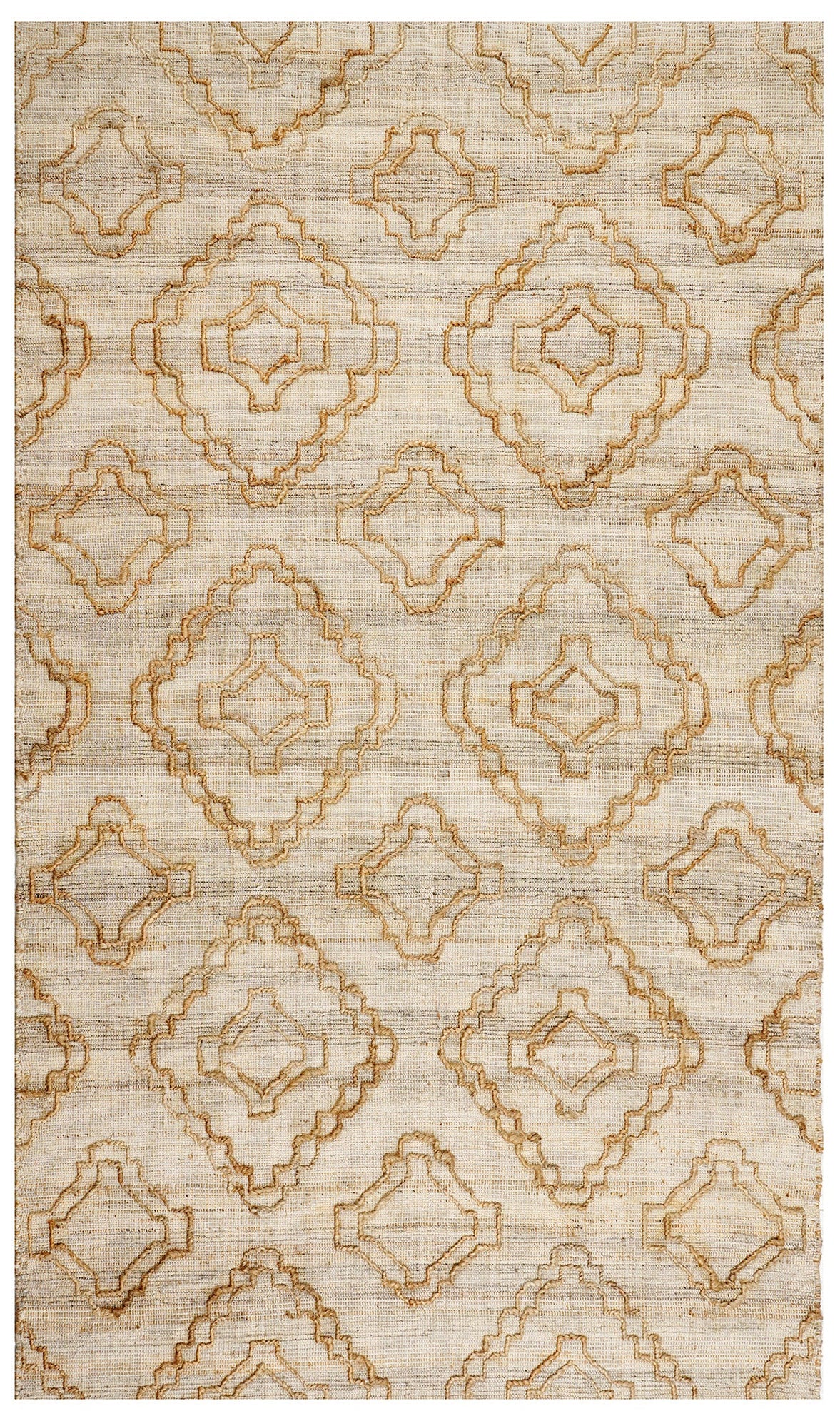 Raised Geometric Diamond Jute Rug — Modern Designer Rugs