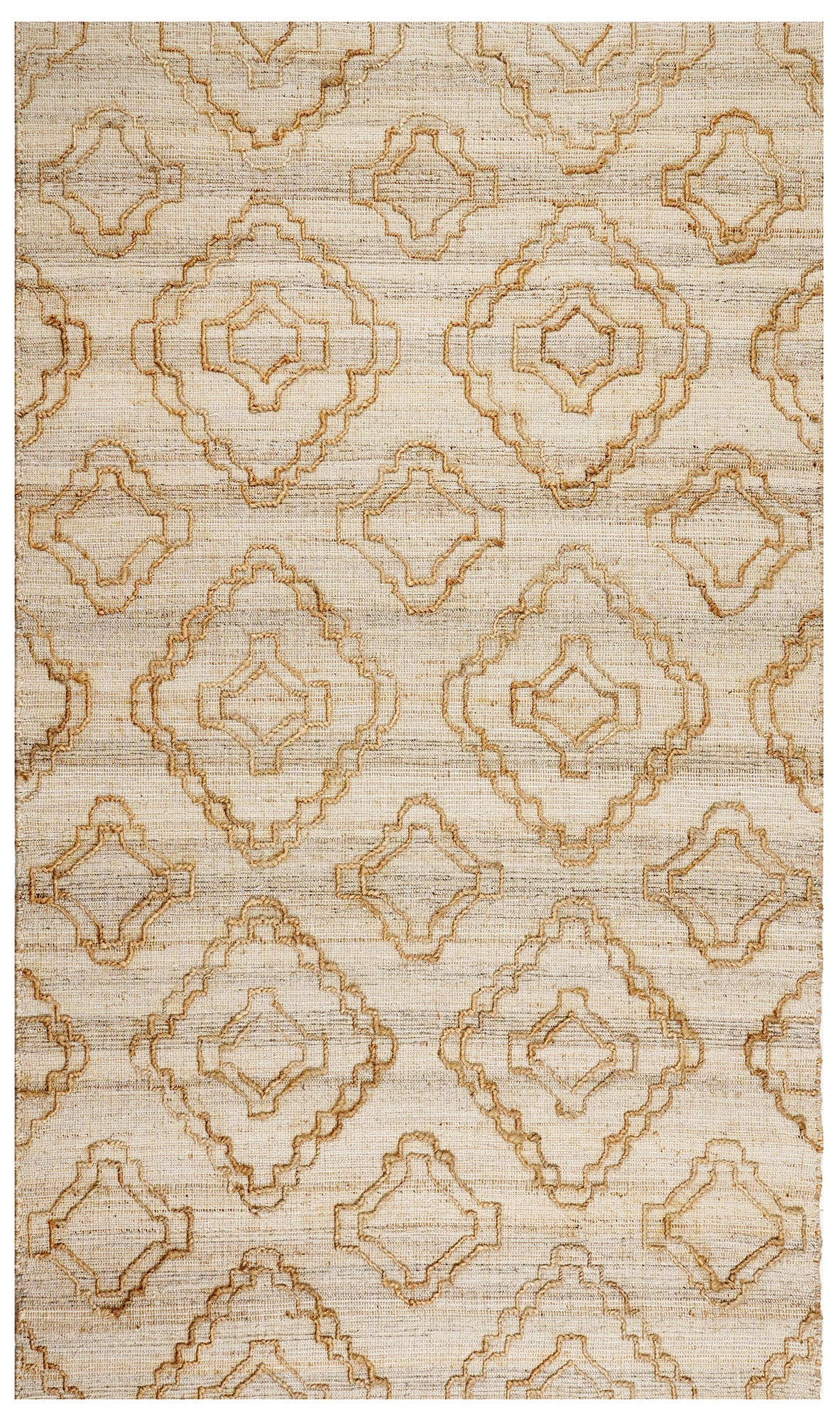 Raised Geometric Diamond Jute Rug — Modern Designer Rugs