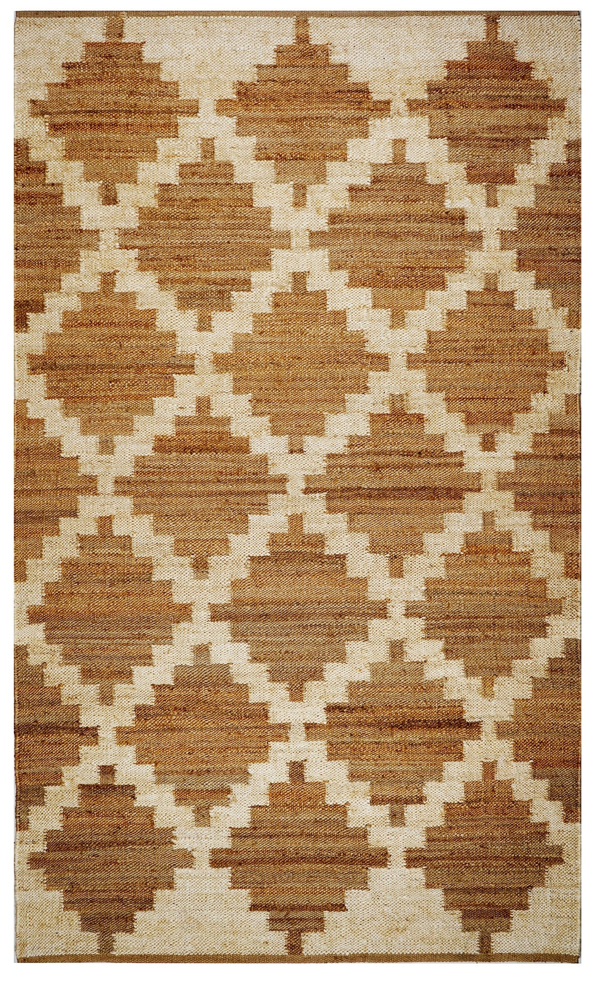 Beige Diamond Patterned Jute Rug — Modern Designer Rugs