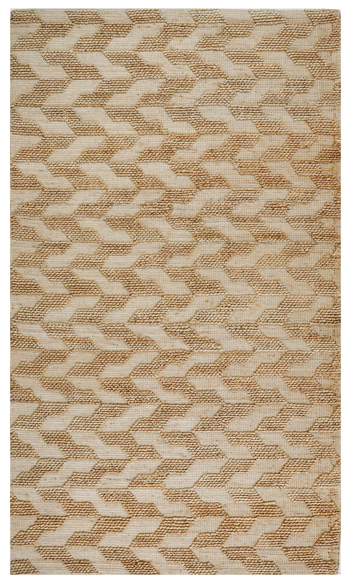 Geometric Patterned Natural Jute Rug — Modern Designer Rugs
