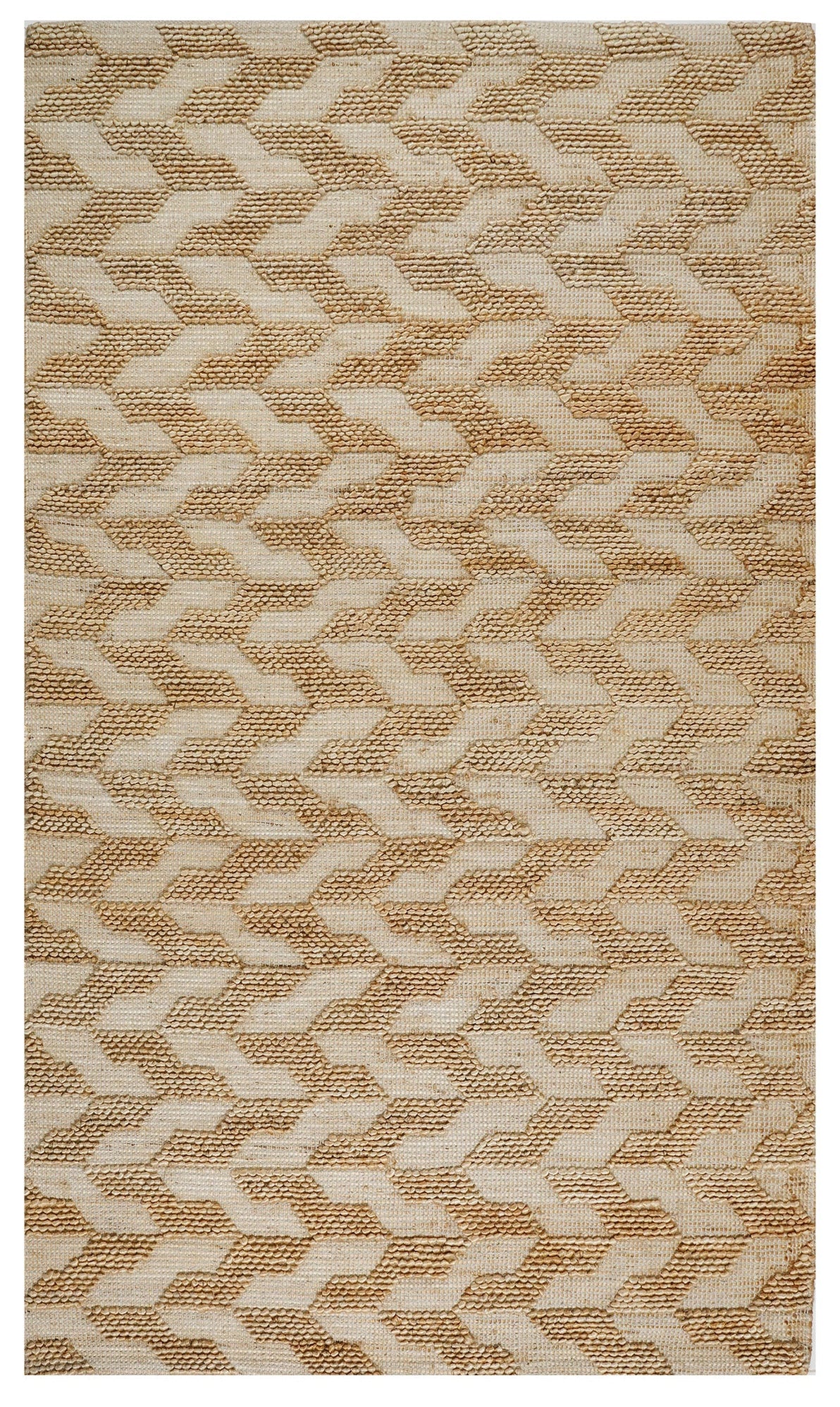 Geometric Patterned Natural Jute Rug — Modern Designer Rugs