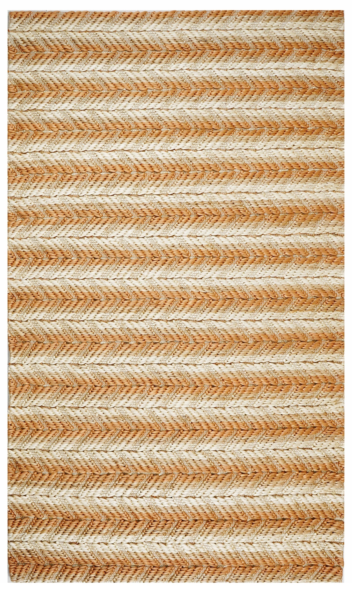 Herringbone Twill Orange Jute Rug — Modern Designer Rugs
