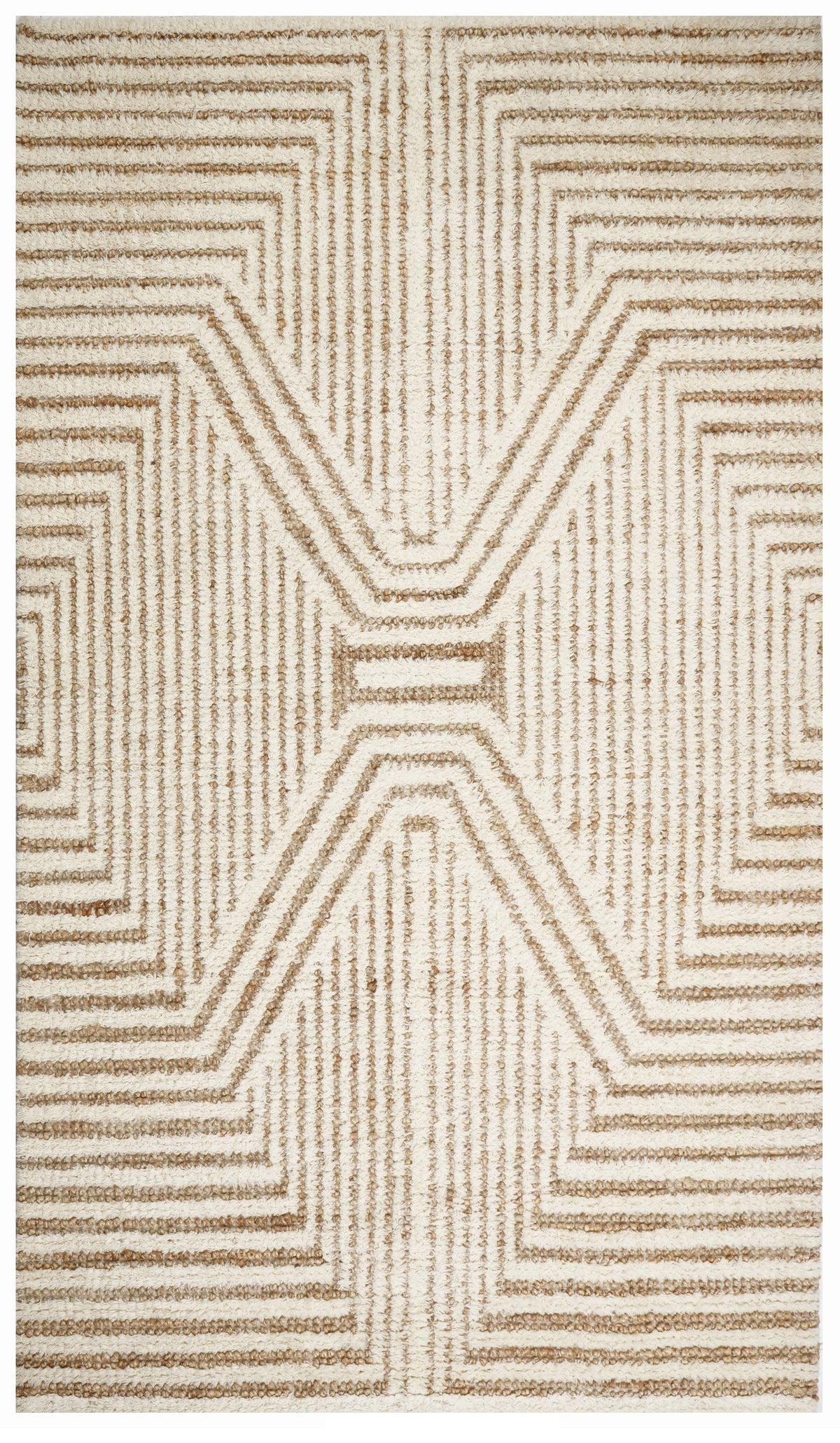 Natural Geometric Diamond Jute Rug — Modern Designer Rugs