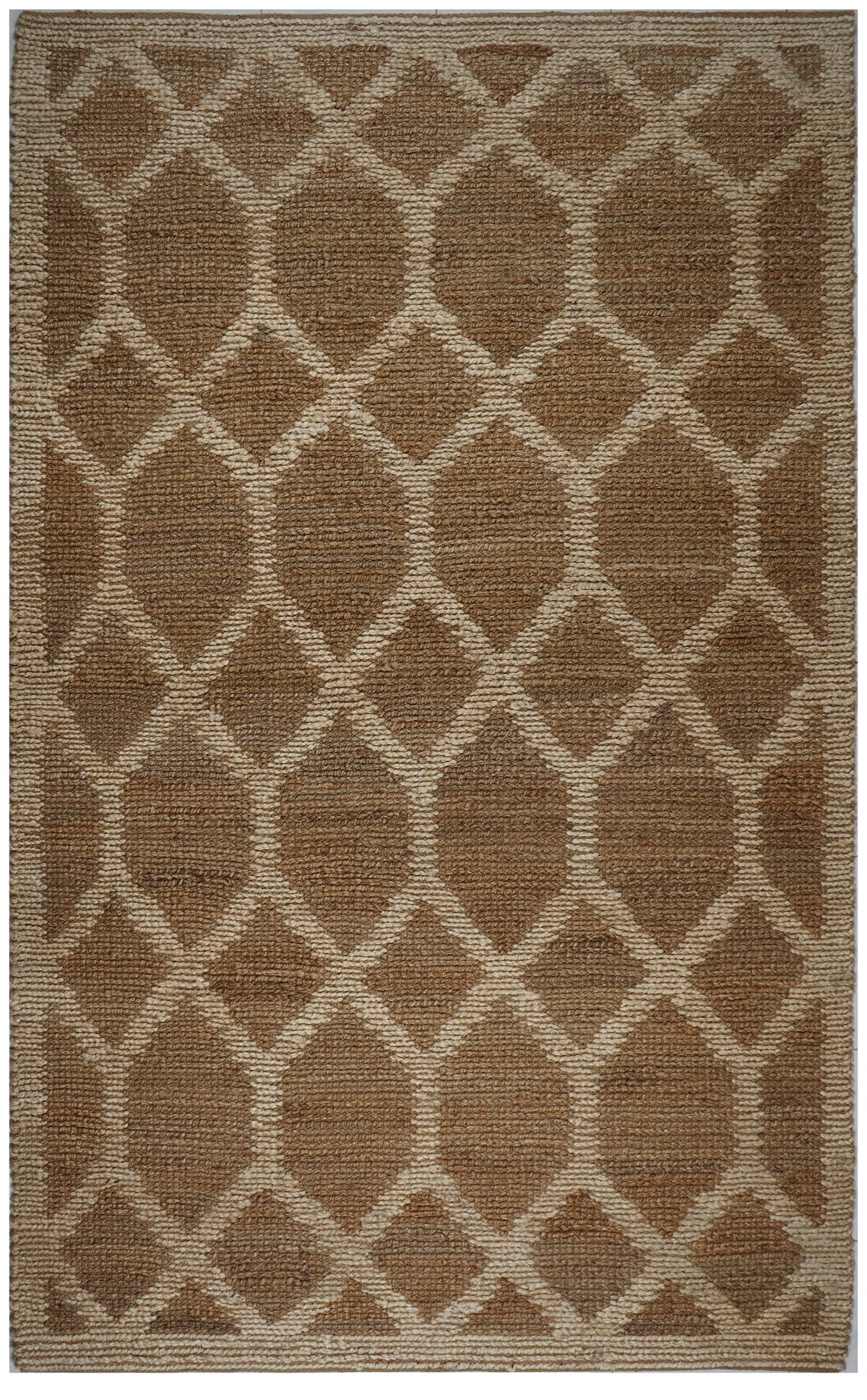Patterned Diamond Brown Jute Rug — Modern Designer Rugs
