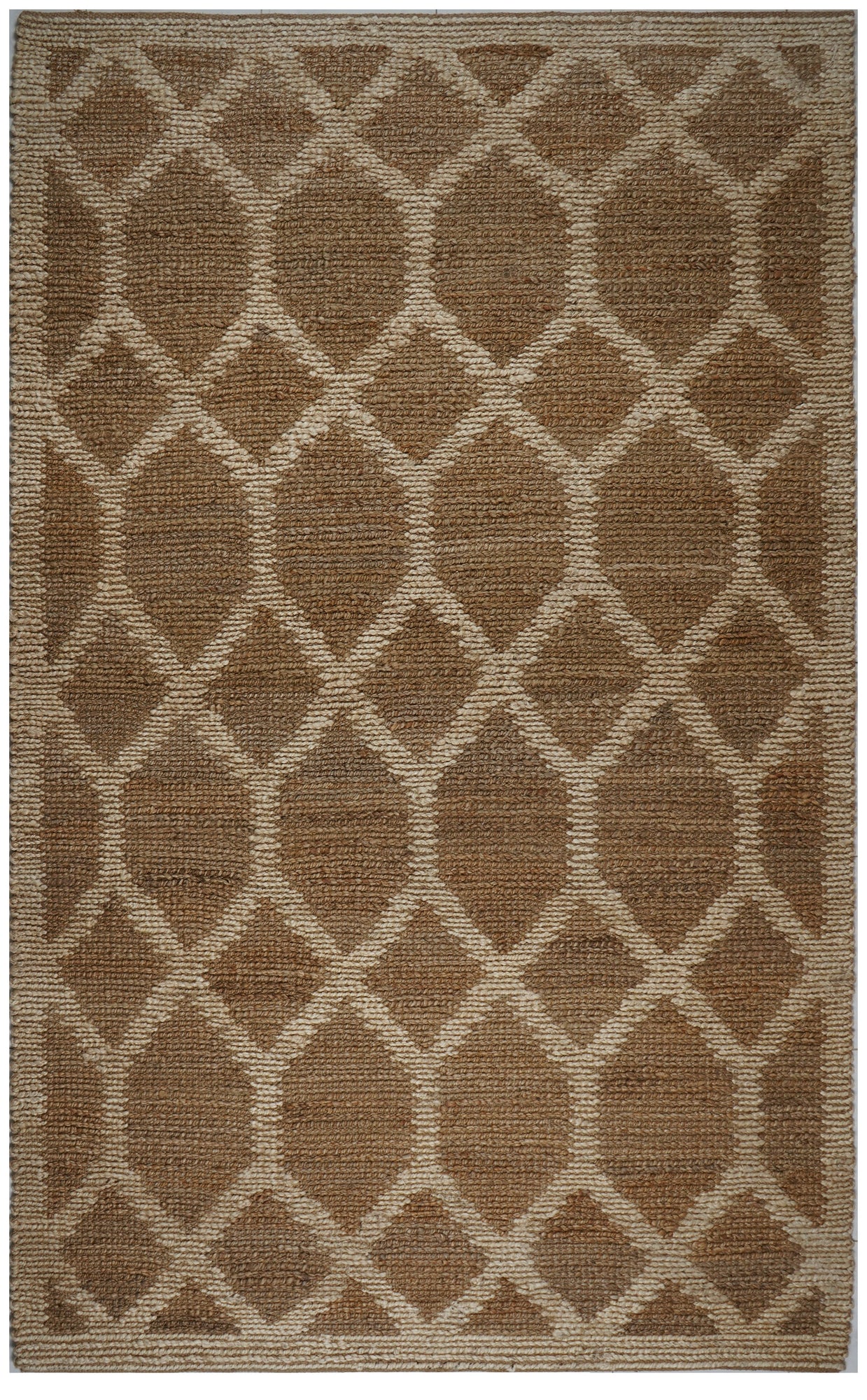 Patterned Diamond Brown Jute Rug — Modern Designer Rugs
