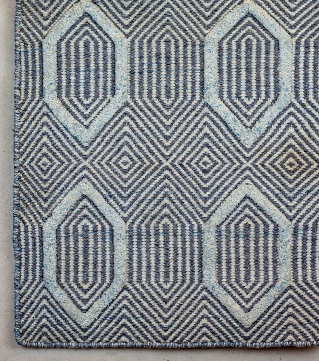 Hand Woven Textured Diamonds Outdoor Rug — Modern Designer Rugs