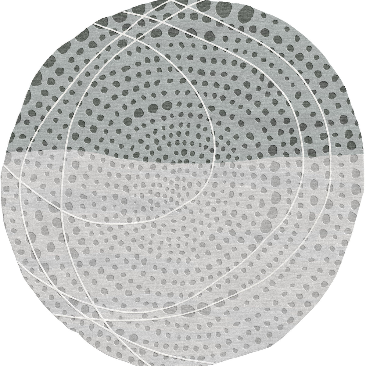 Formations Odd-Shaped Circle Sage/ Gray Area Rug — Modern Designer Rugs