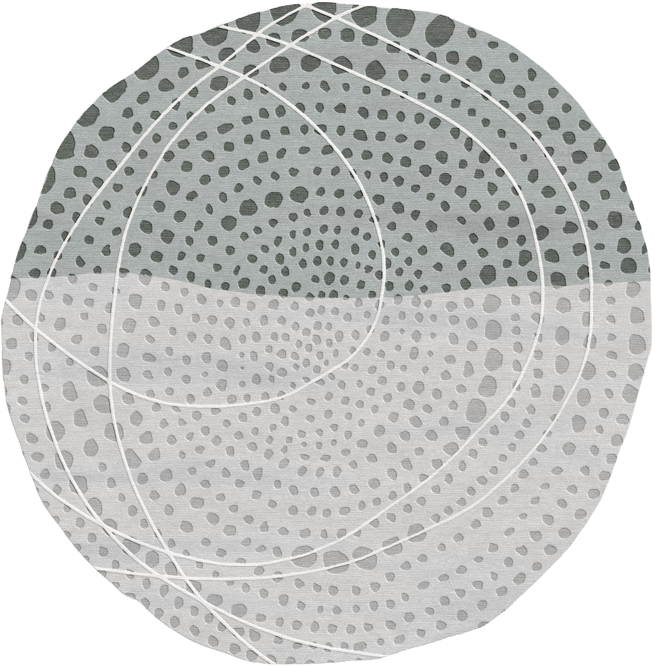 Formations Odd-Shaped Circle Sage/ Gray Area Rug — Modern Designer Rugs