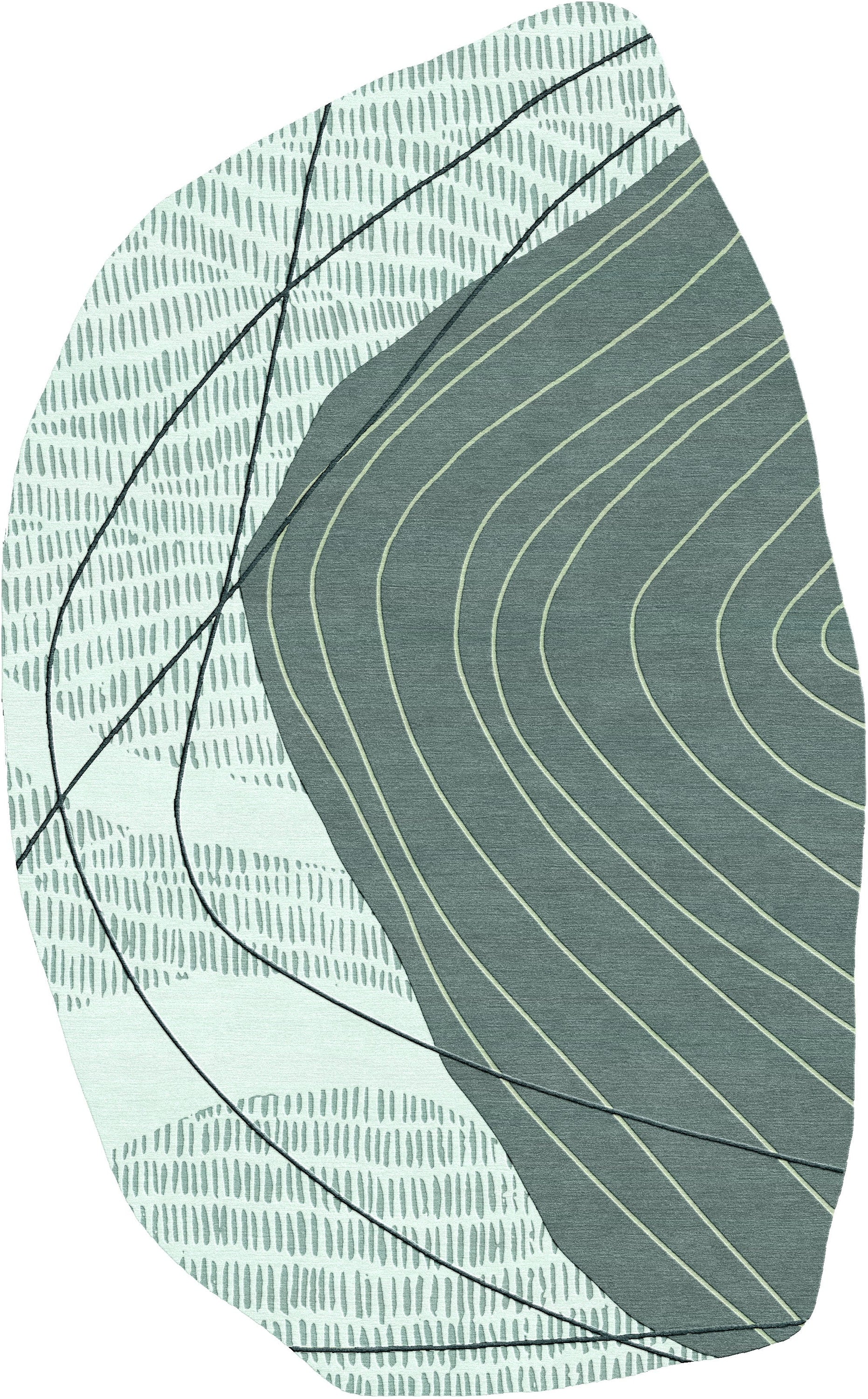 Formations Odd-Shaped Oval Mint Green Area Rug — Modern Designer Rugs
