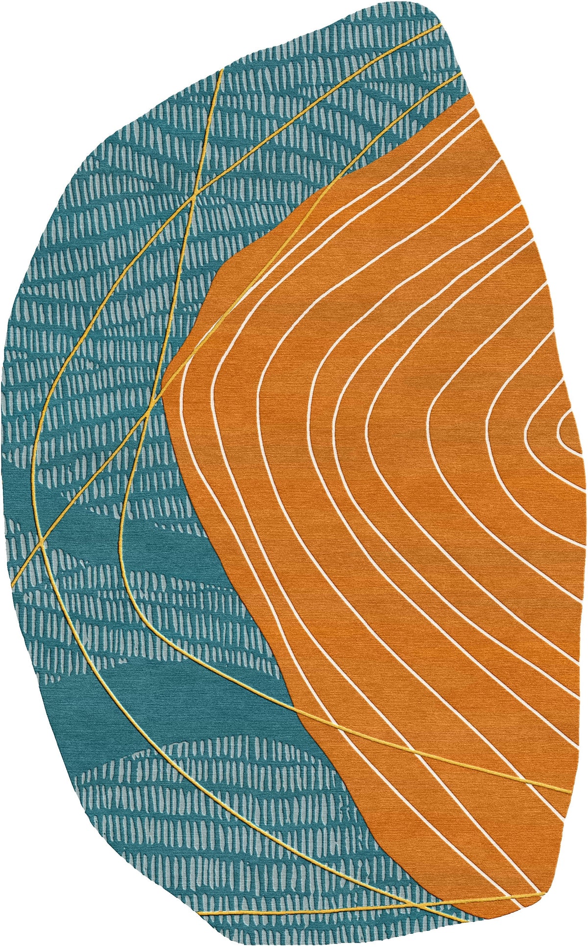 Formations Odd-Shaped Oval Orange Area Rug — Modern Designer Rugs