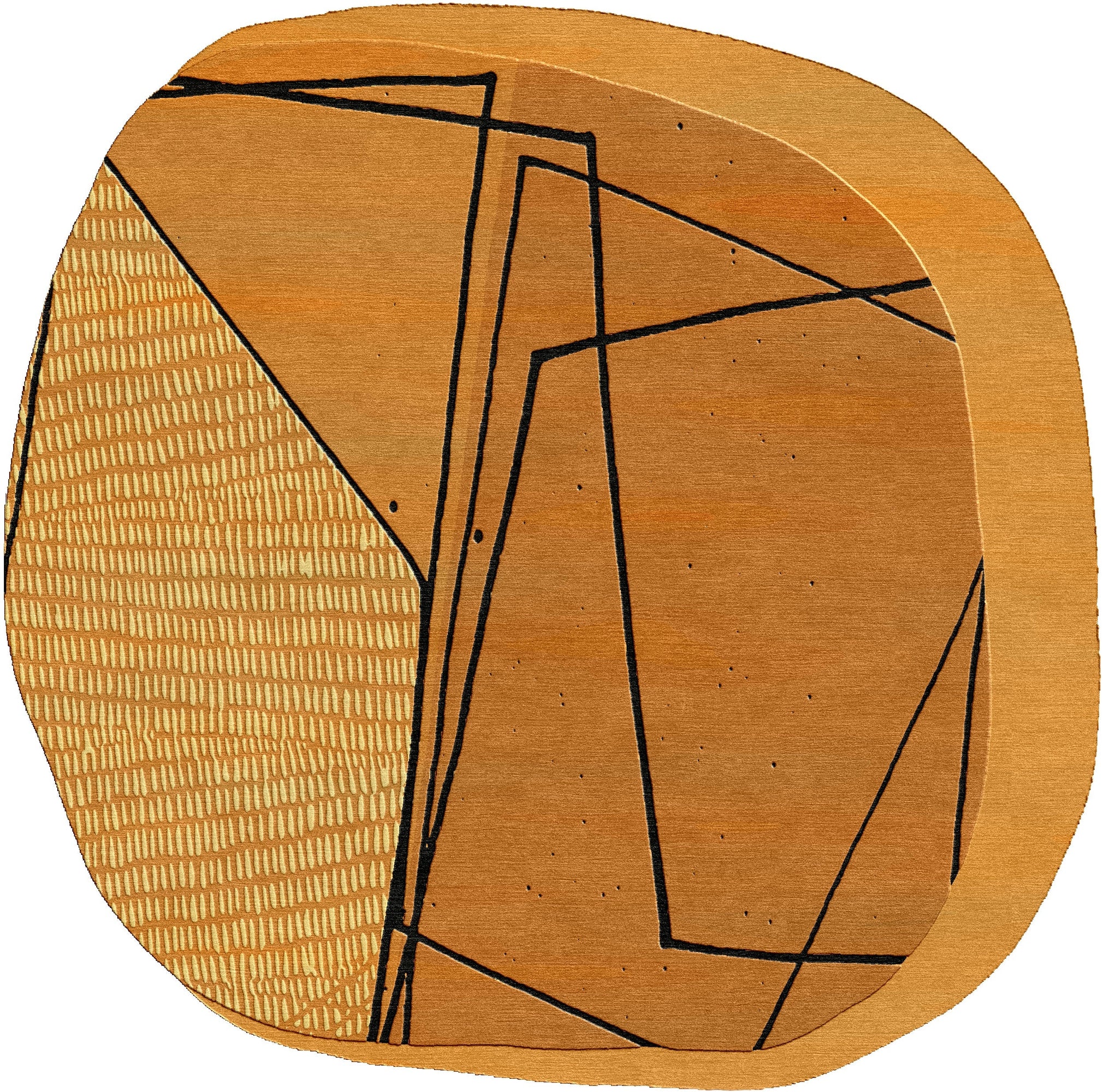 Formations Odd-Shaped Square Orange Area Rug — Modern Designer Rugs