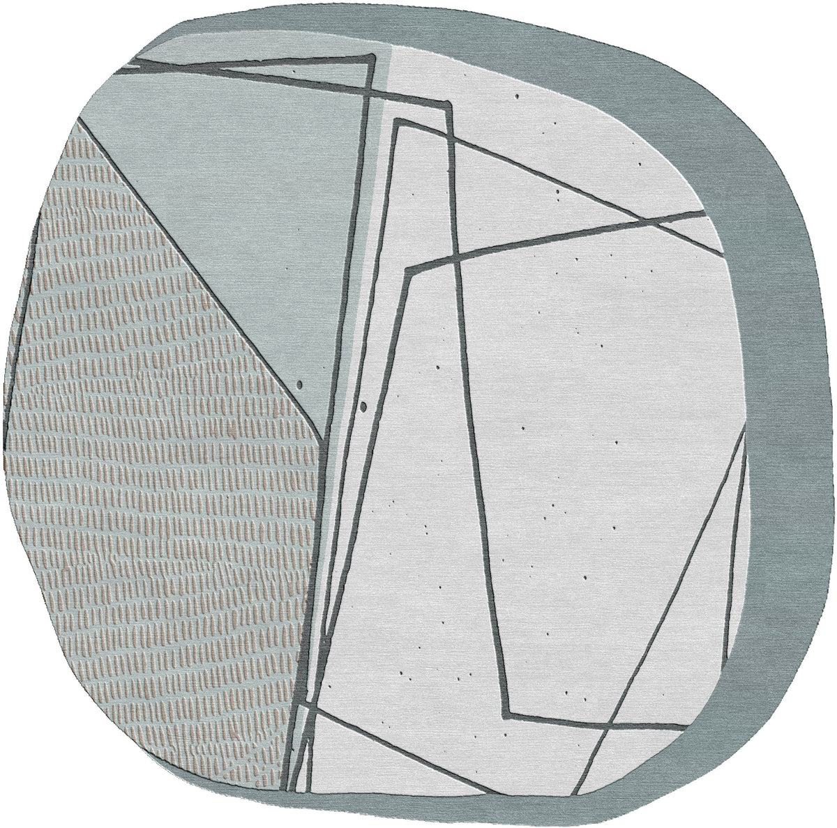 Formations Odd-Shaped Square Sage/ Gray Area Rug — Modern Designer Rugs
