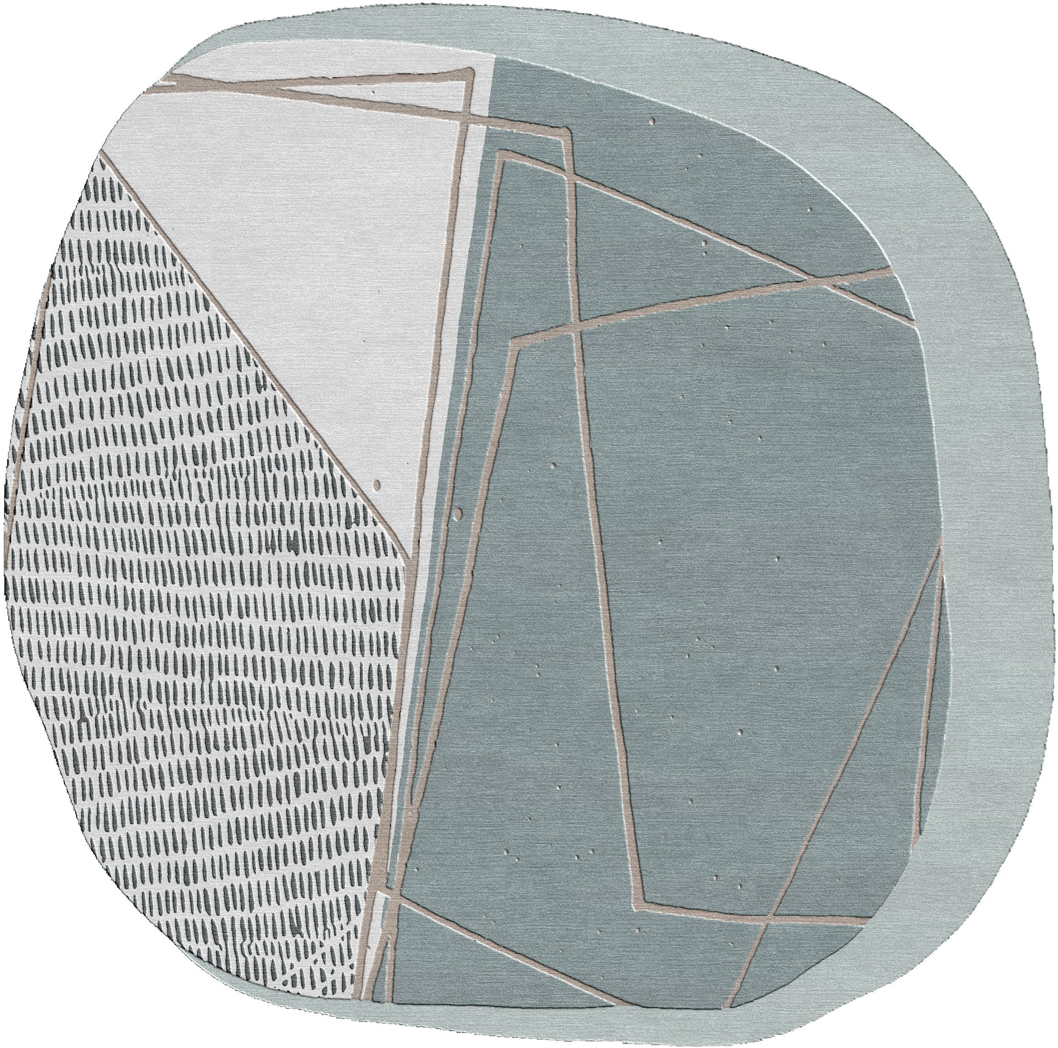 Formations Odd-Shaped Square Sage/ Taupe Area Rug — Modern Designer Rugs